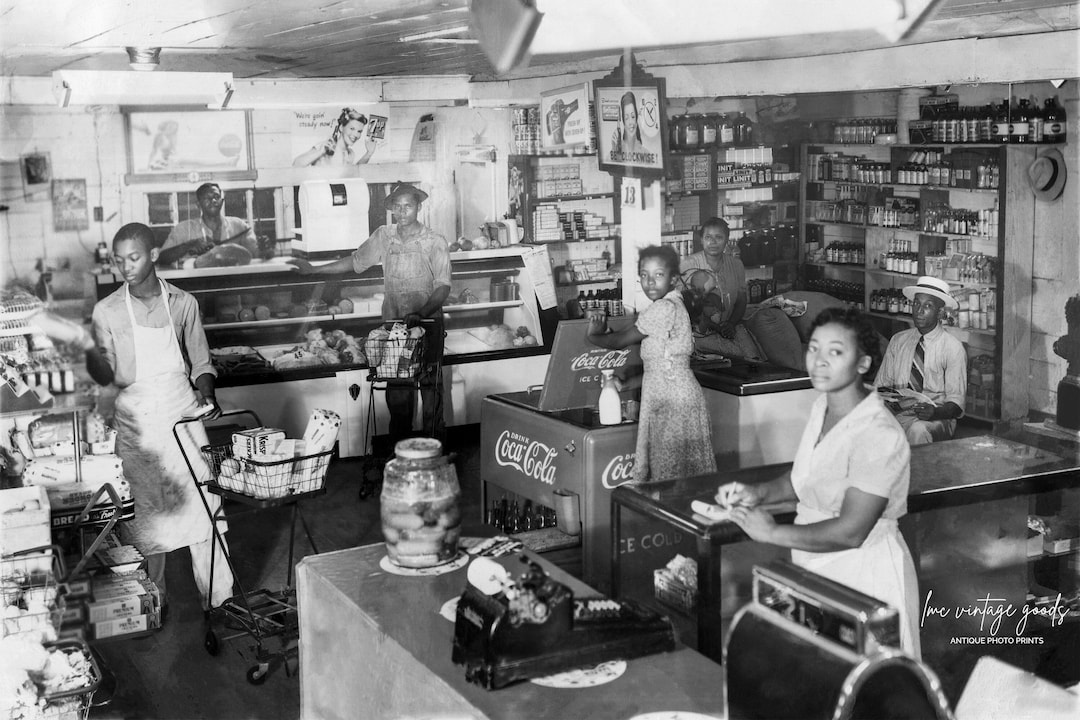 Grocery Store Market Clerks Counter Display Photo Print | Black ...