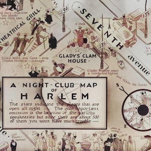 Harlem Night Clubs Map | Vintage Black Americana | African American Art ...