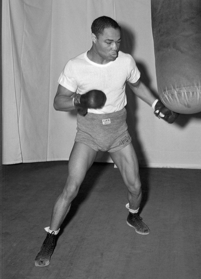 Boxer Using Punching Bag Photo Print | Vintage Black Americana | 1930s ...