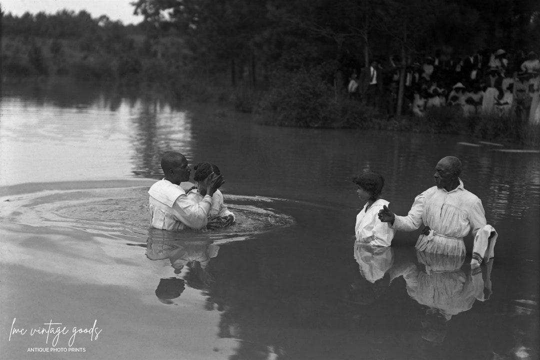 1910 African American Baptism Vintage Print | Black Americana Photo ...