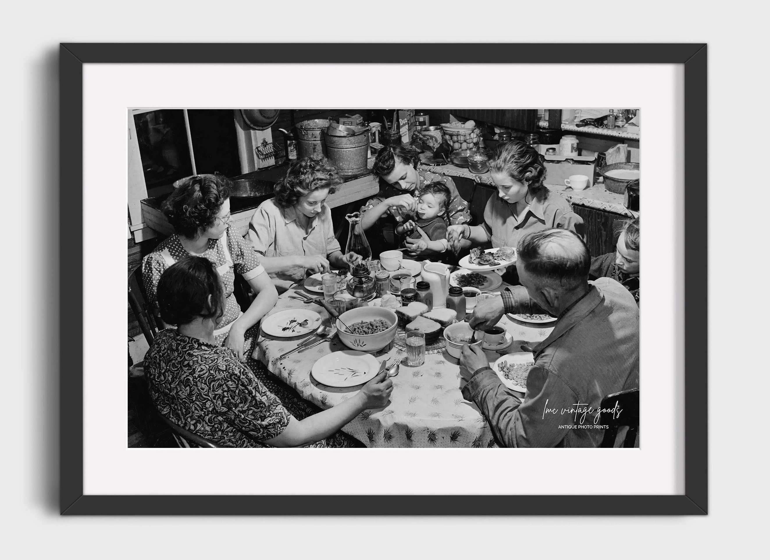 Family Dinner Table Vintage