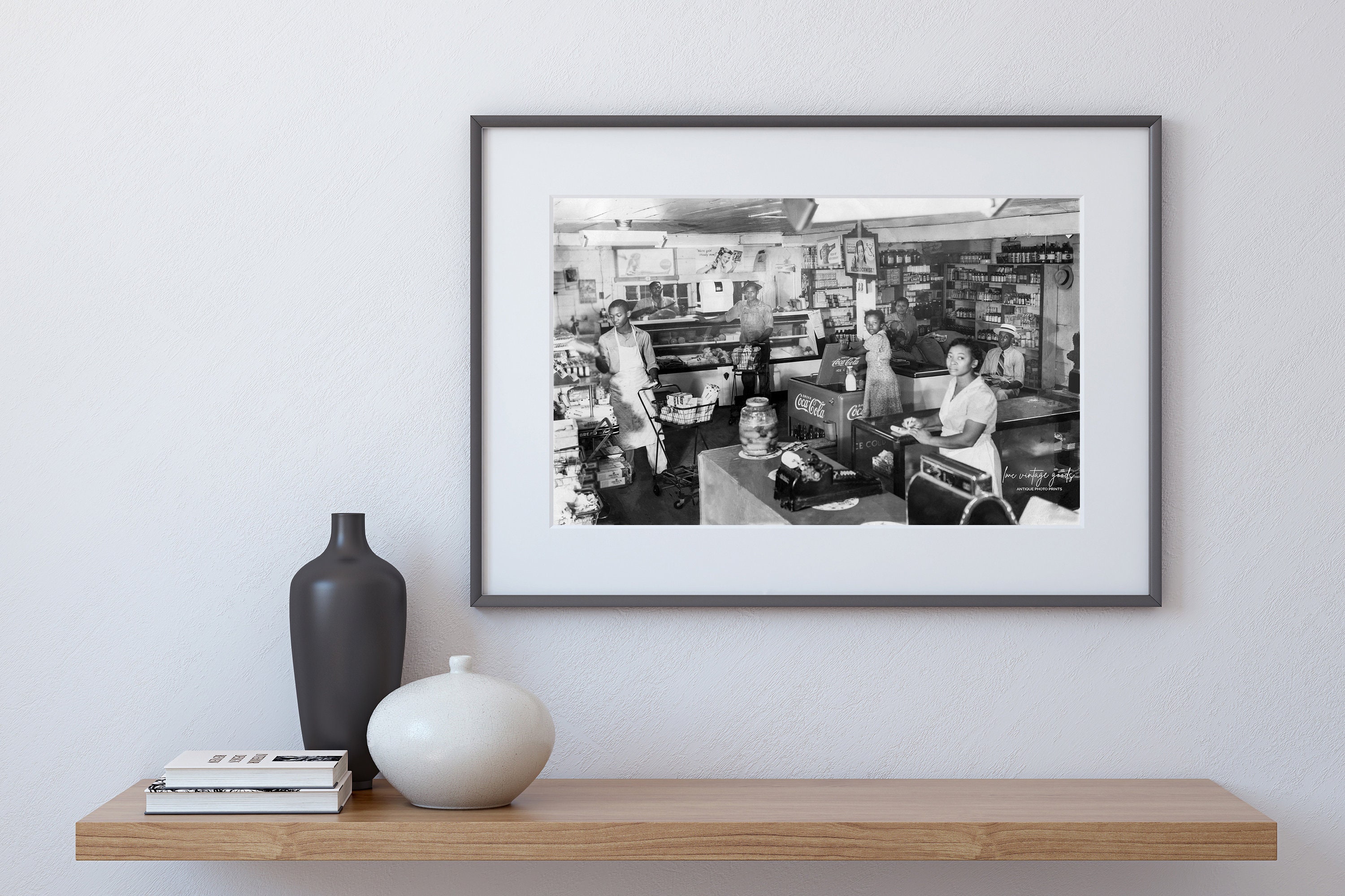 Grocery Store Market Clerks Counter Display Photo Print | Black ...