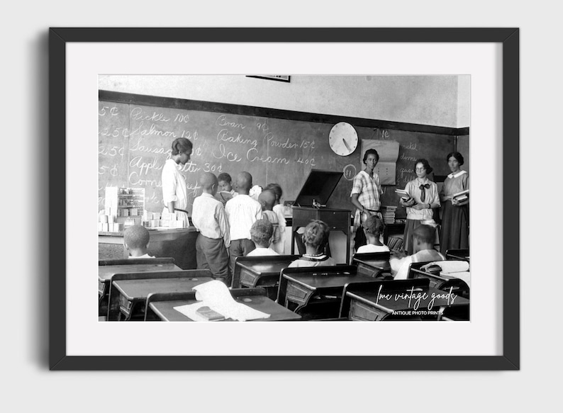 Vintage Classroom Photo Reprint | Black Americana | Teacher Schoolhouse ...