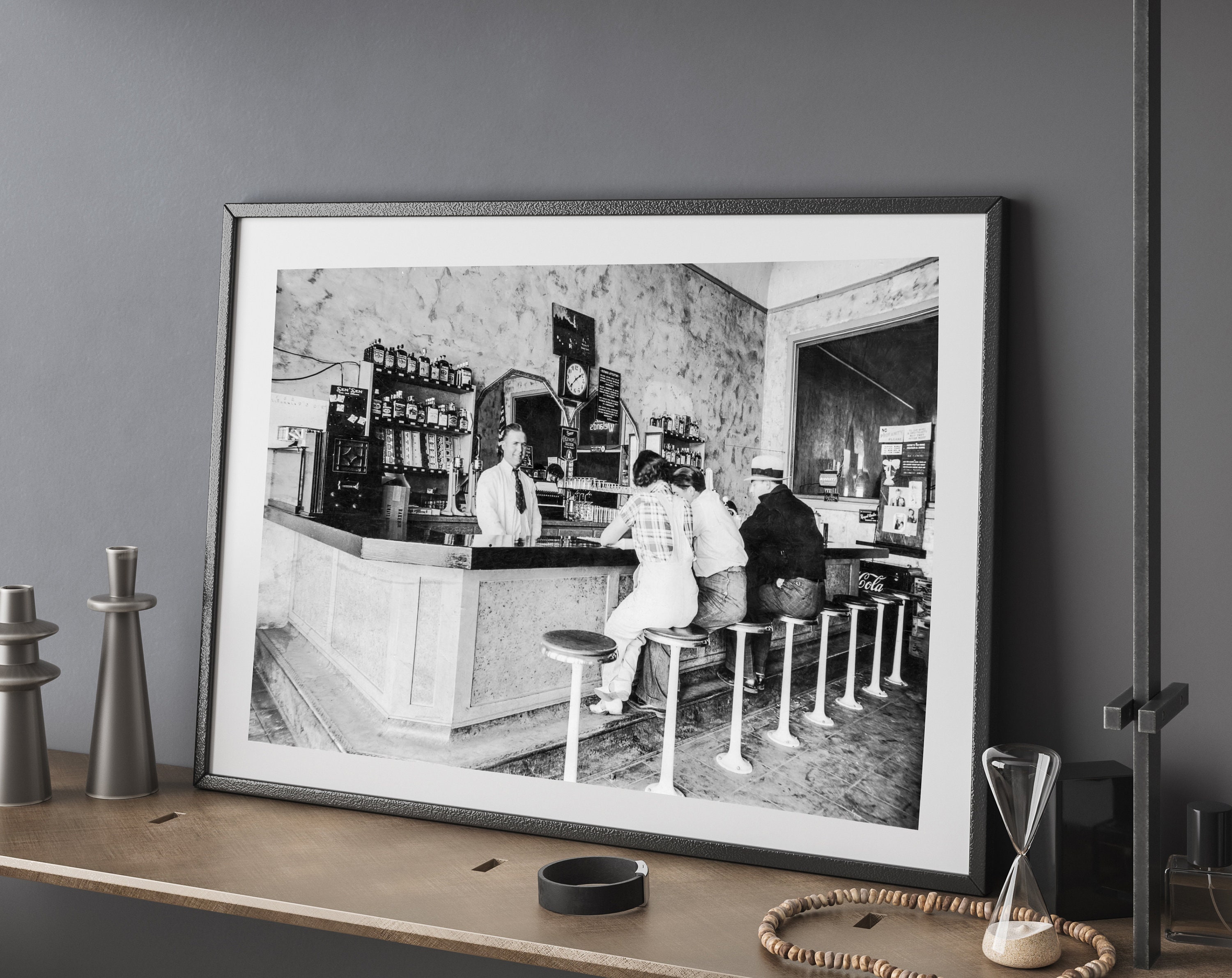 1930s Vintage Bar Scene Photo Print | Bar Cart Decor Speakeasy | Black ...