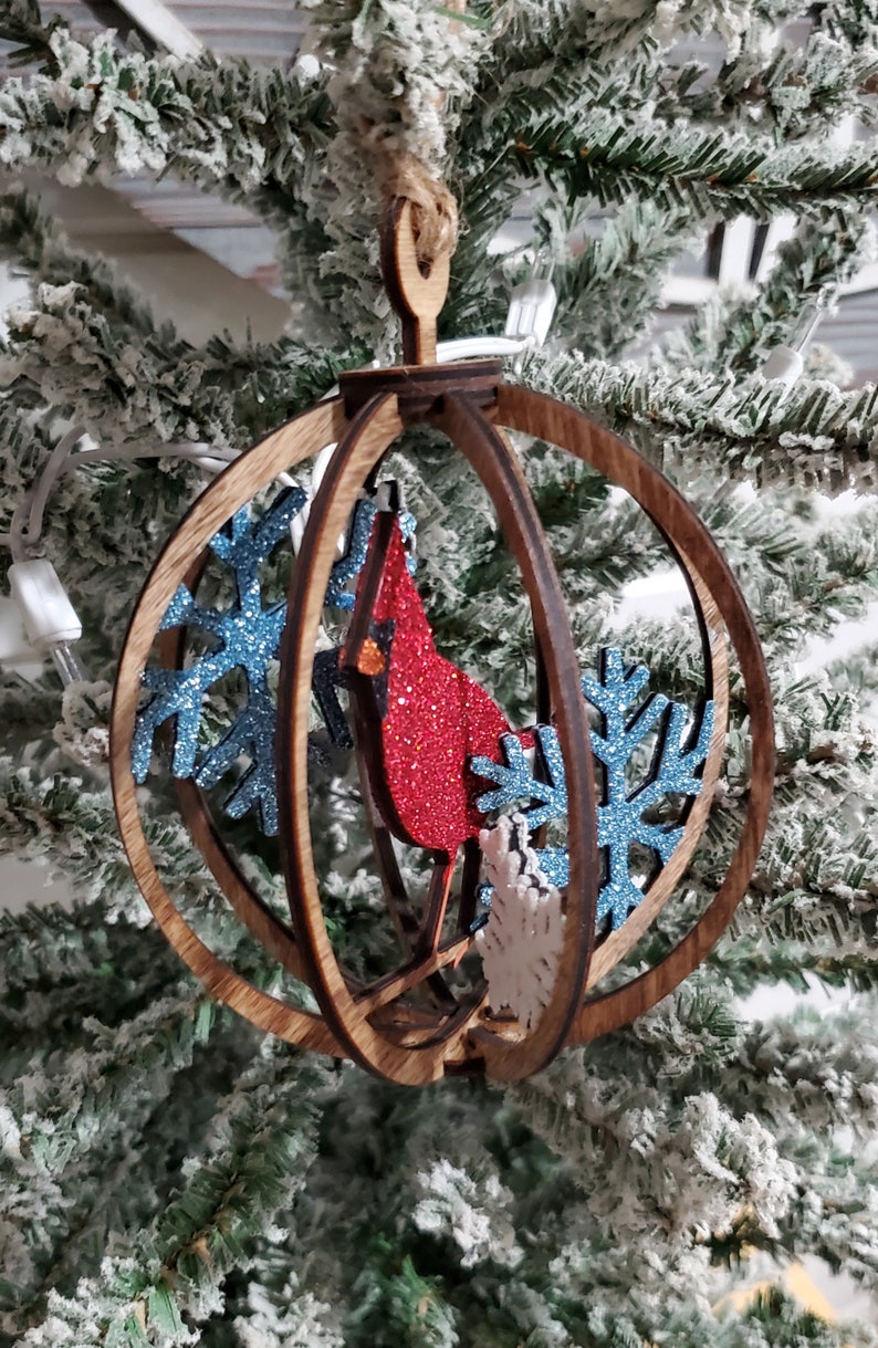 3D Cardinal Ornament SVG FILE for Glowforge and Other Laser Machines - Etsy