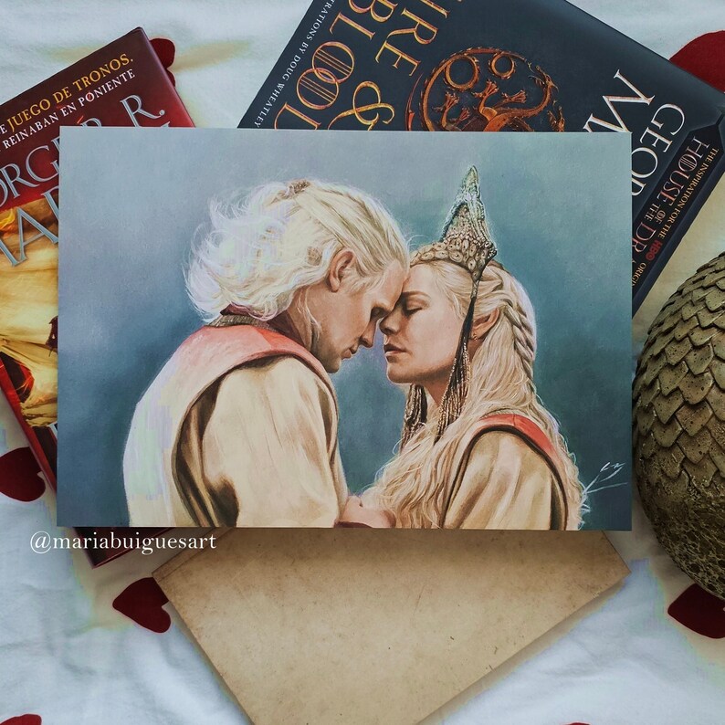 Fire and Blood Rhaenyra Daemon Targaryen / Art Print Fanart - Etsy UK