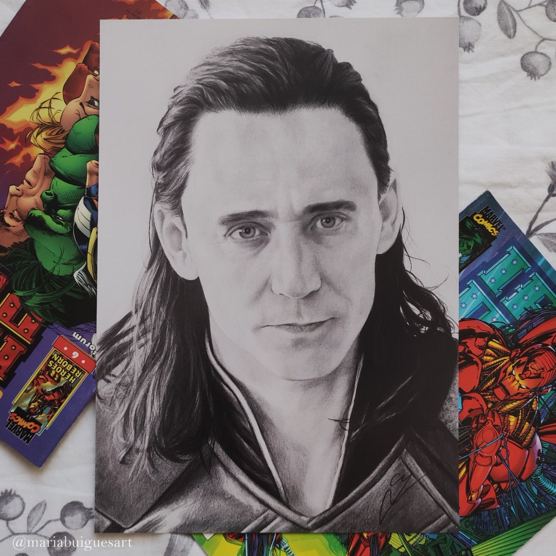Loki Tom Hiddleston Art Print Pencil Drawing - Etsy
