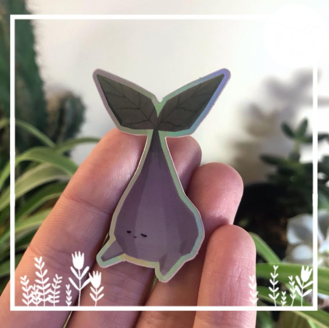 Low Poly Sprout - Holographic Die Cut Vinyl Sticker - Etsy