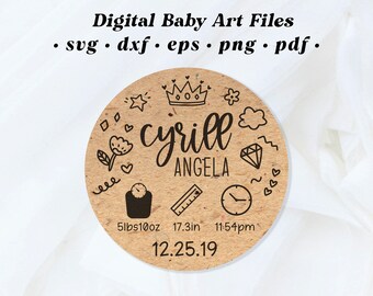 Birth Stat Svg - Etsy