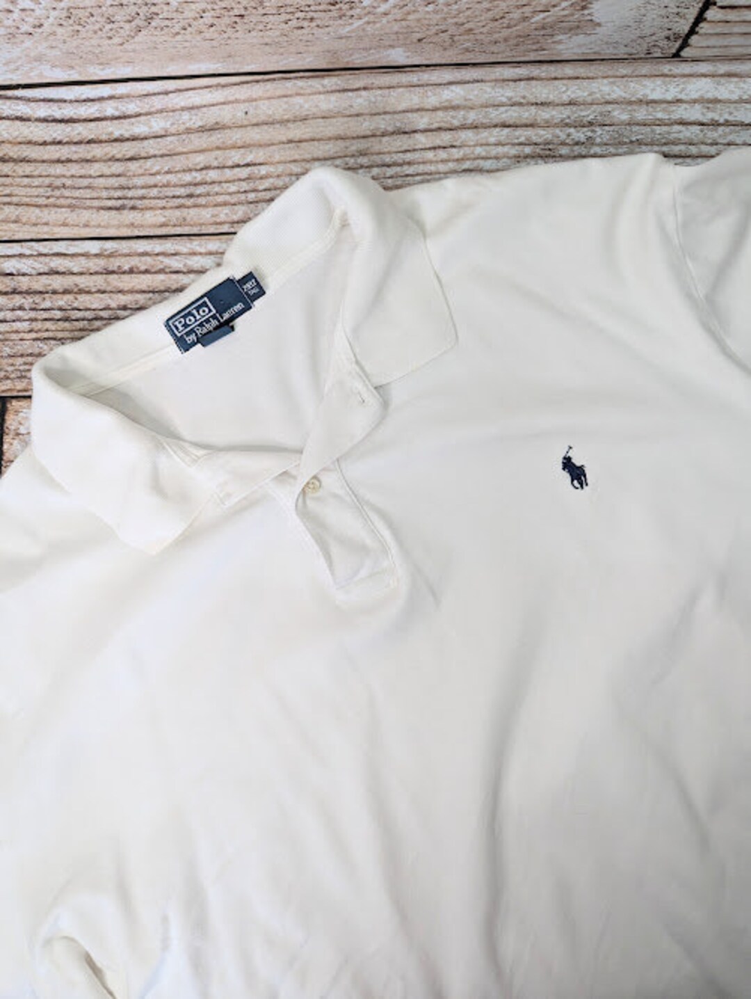 Vintage Polo Ralph Lauren White Polo - 2XLT - Cotton Polo Shirt - Men's ...