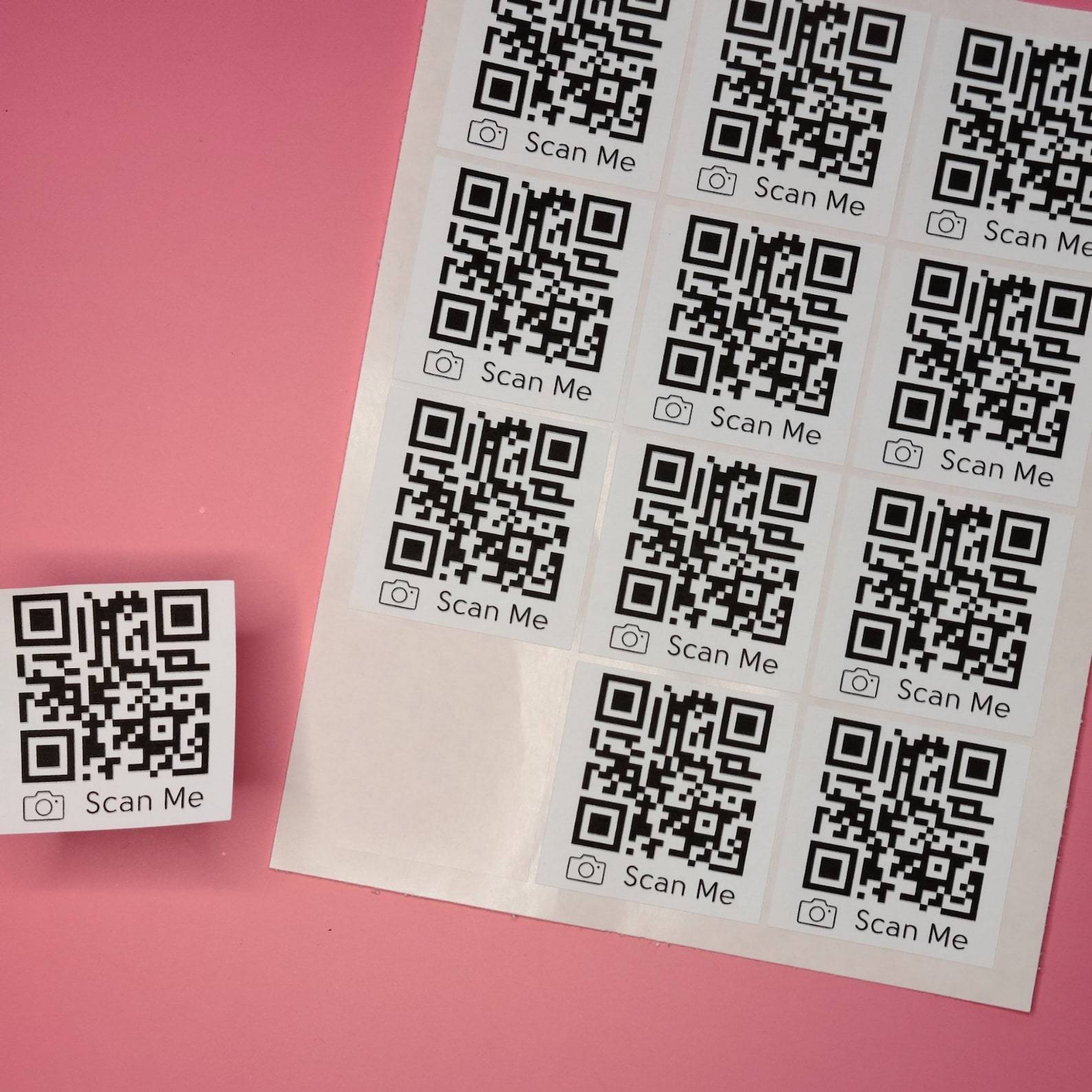 Custom QR Code Square Sticker Sheet 12 Stickers per Sheet - Etsy