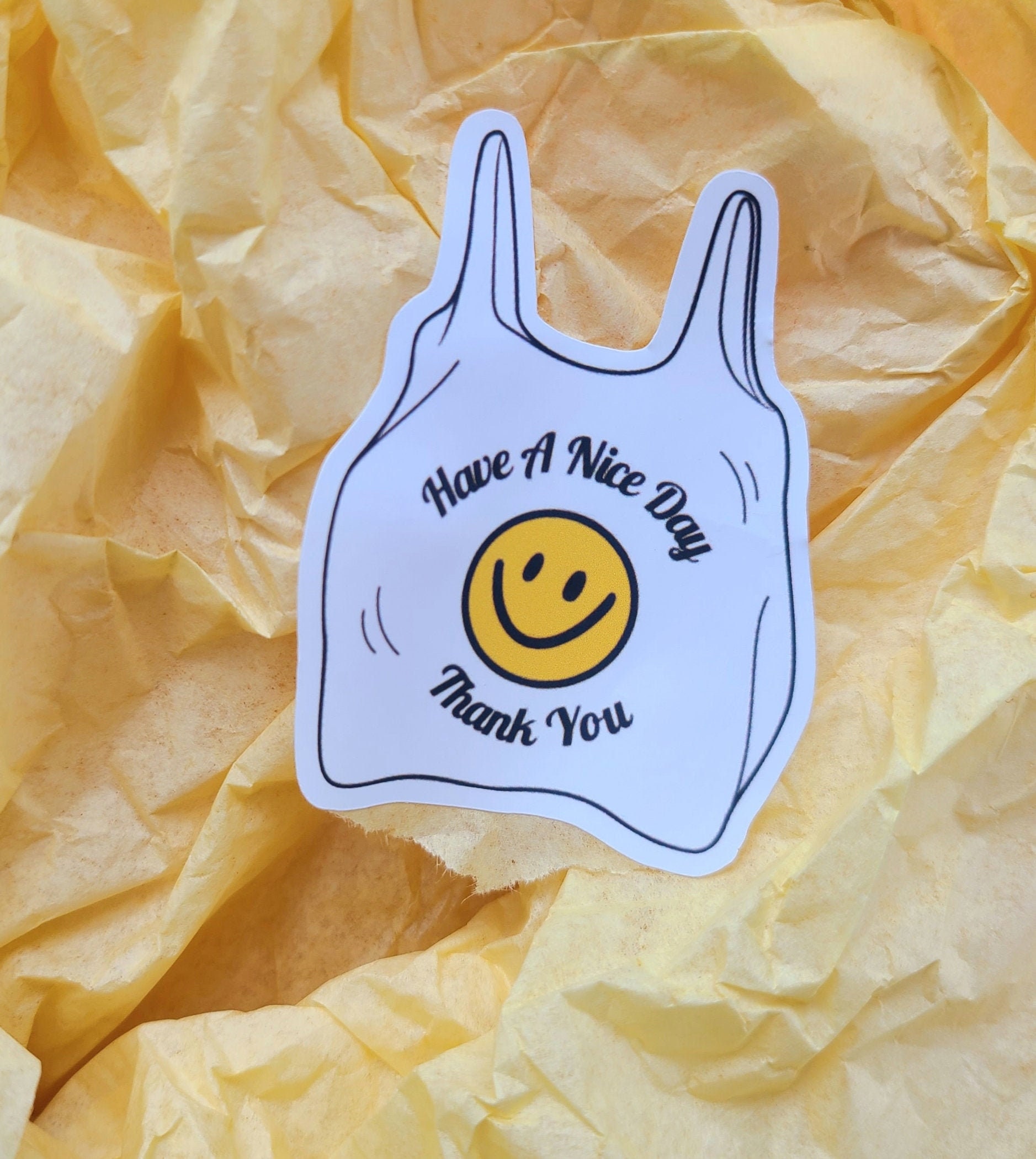 Have a Nice Day Plastic Bag Shaped Sticker Sheets, 2x2.5 Inch Matte ...