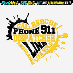 911 Dispatcher Svg Png | Dispatcher Heart | Police | Rescue | Emergency ...