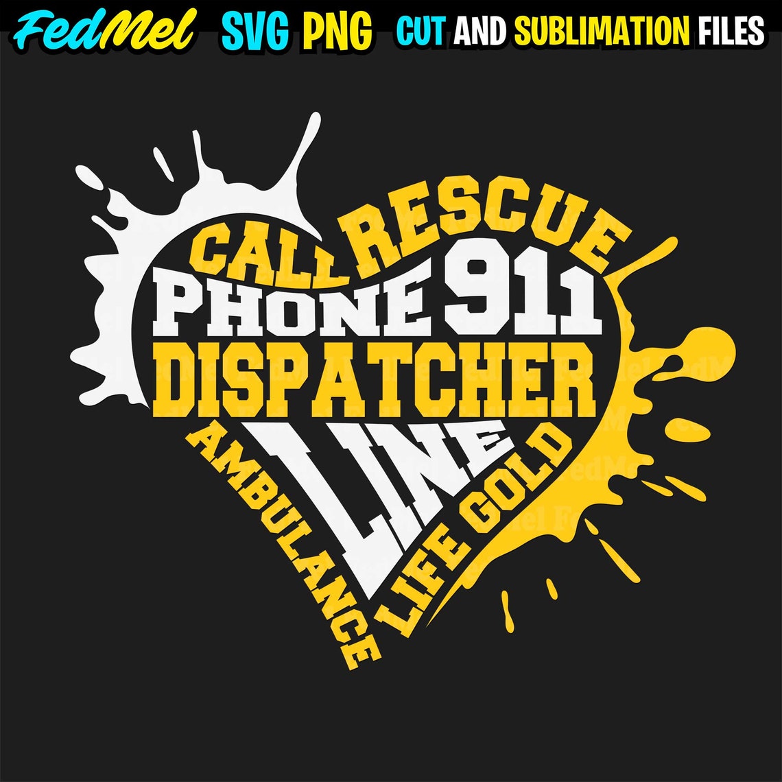 911 Dispatcher Svg Png | Dispatcher Heart | Police | Rescue | Emergency ...
