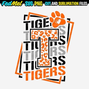 Tigers Team Mascot Pride Svg Png Tigers School Spirit Cheetah Leopard ...