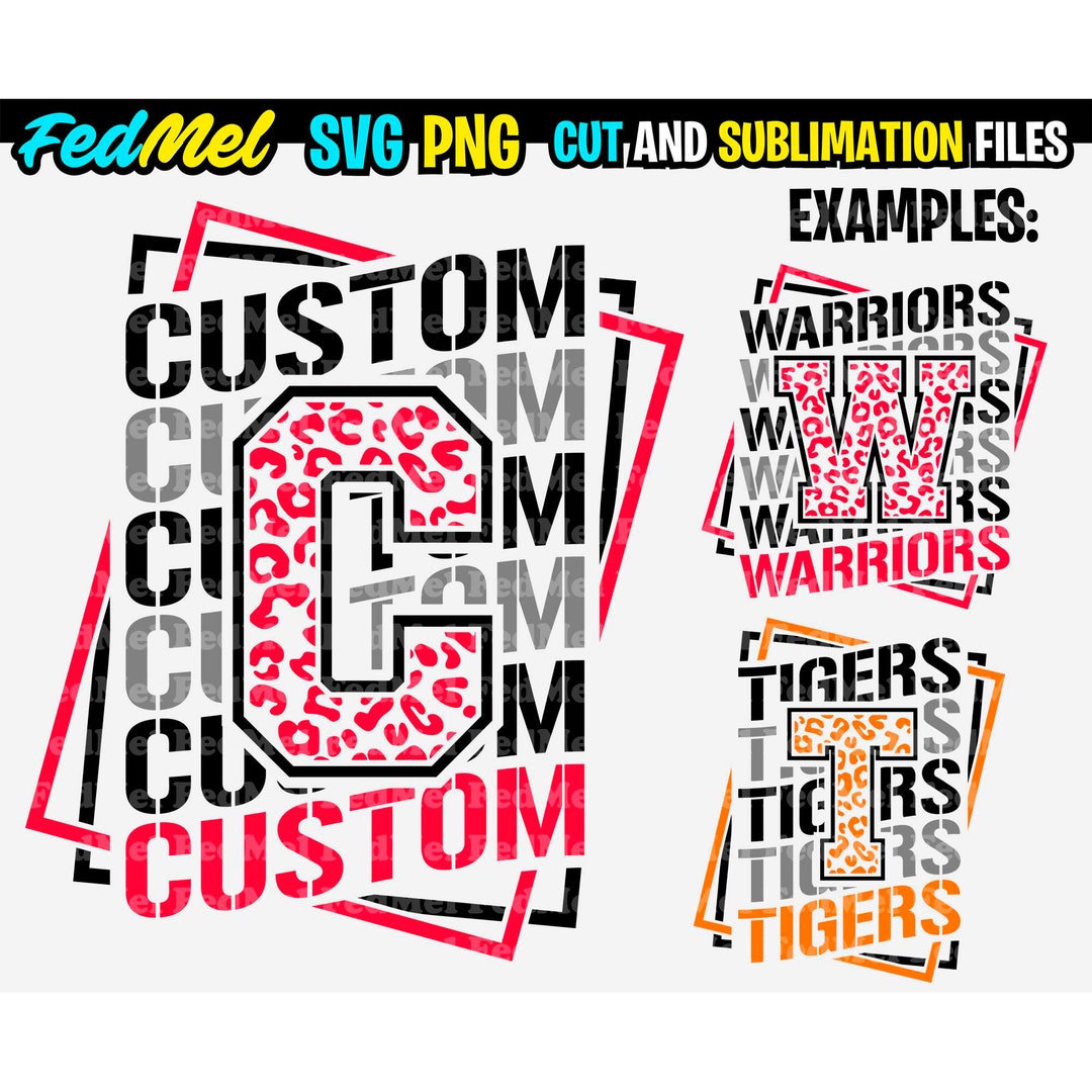 Custom School Spirit Svg, Png Personalized Leopard Team Mascot Design ...