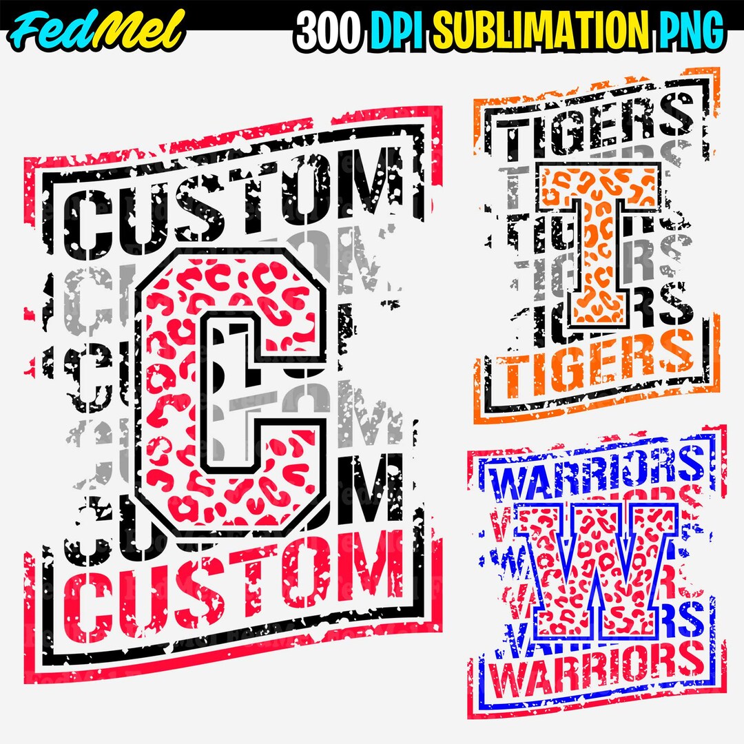 Custom Distressed School Spirit Png Personalized Leopard Design for ...