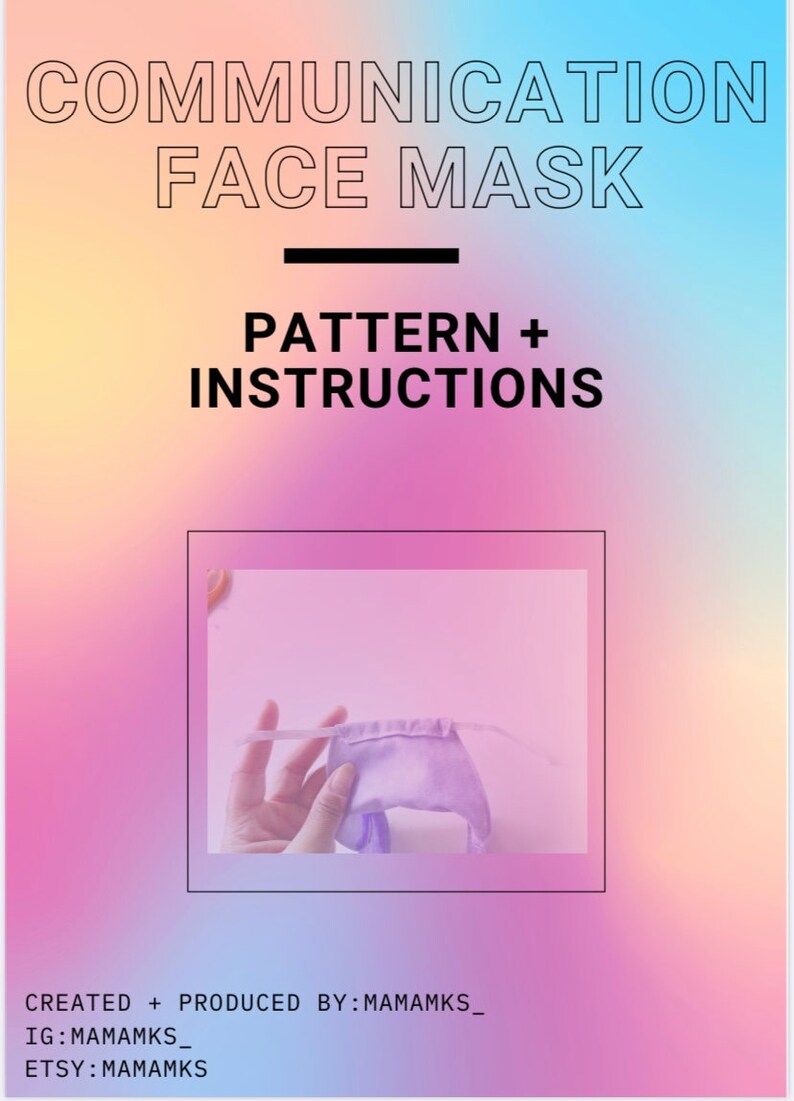 Communication Face Mask Pattern and Instructions - Etsy