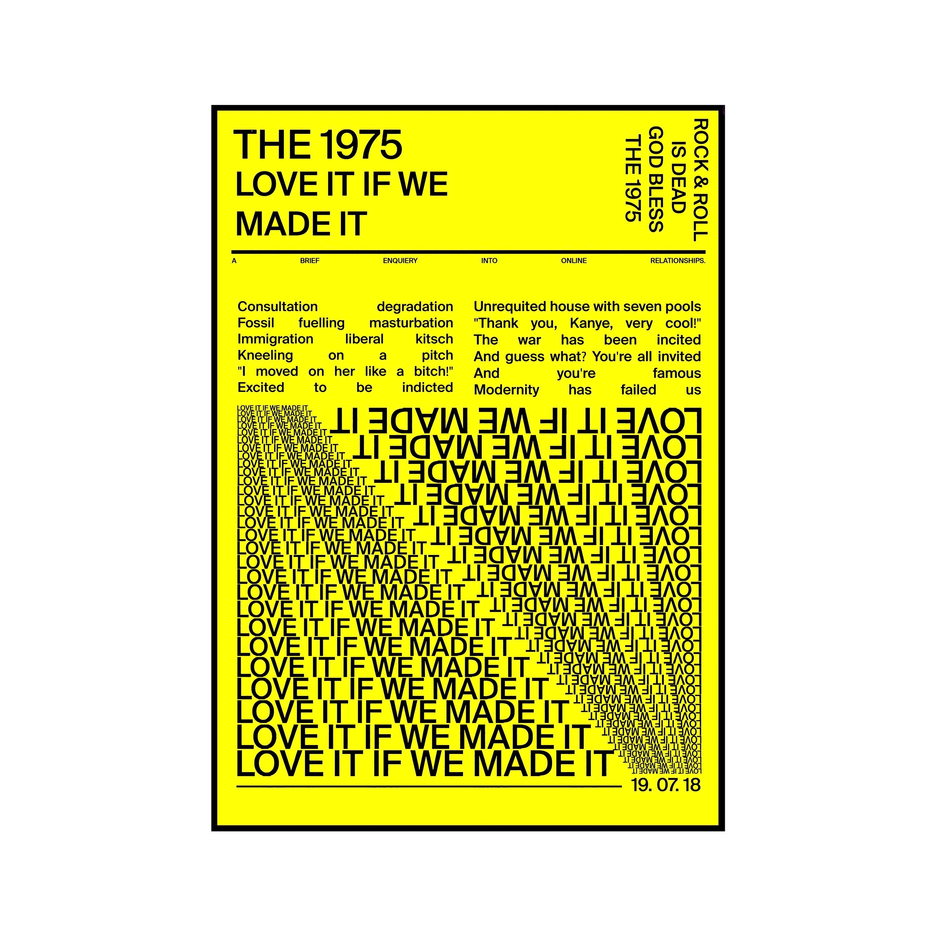 Yellow the 1975 Typographic Lyric Poster - Etsy