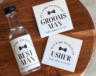 Groomsmen Proposal Label, Custom Groomsman Whiskey Label, Best Man Gift ...