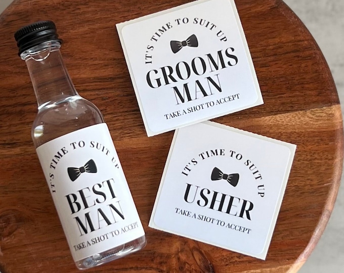 Groomsman Proposal Gift Custom Tequila Labels or Whiskey Bottle Labels ...