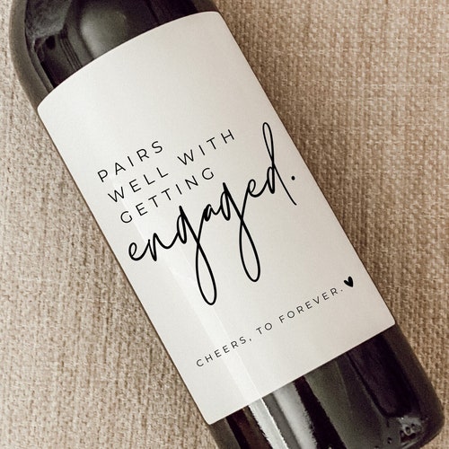 Engagement Wine Label Engagement Gift Pairs Well With - Etsy