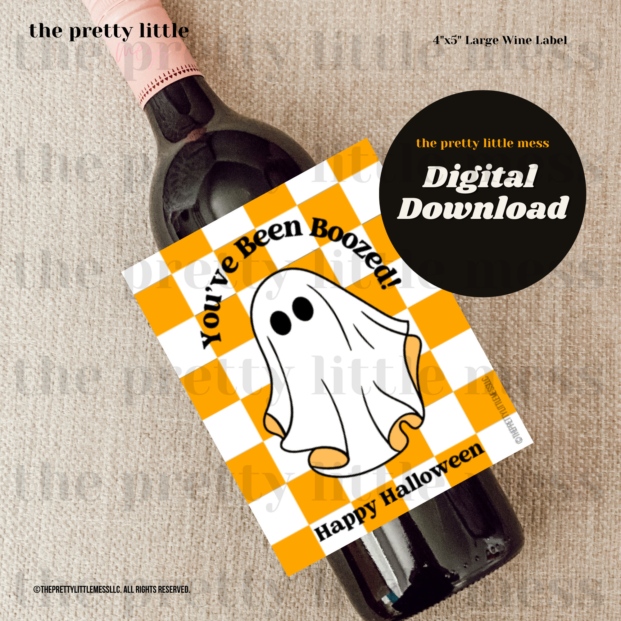 Halloween Wine Label, You've Been Boozed, Digital Download Halloween ...