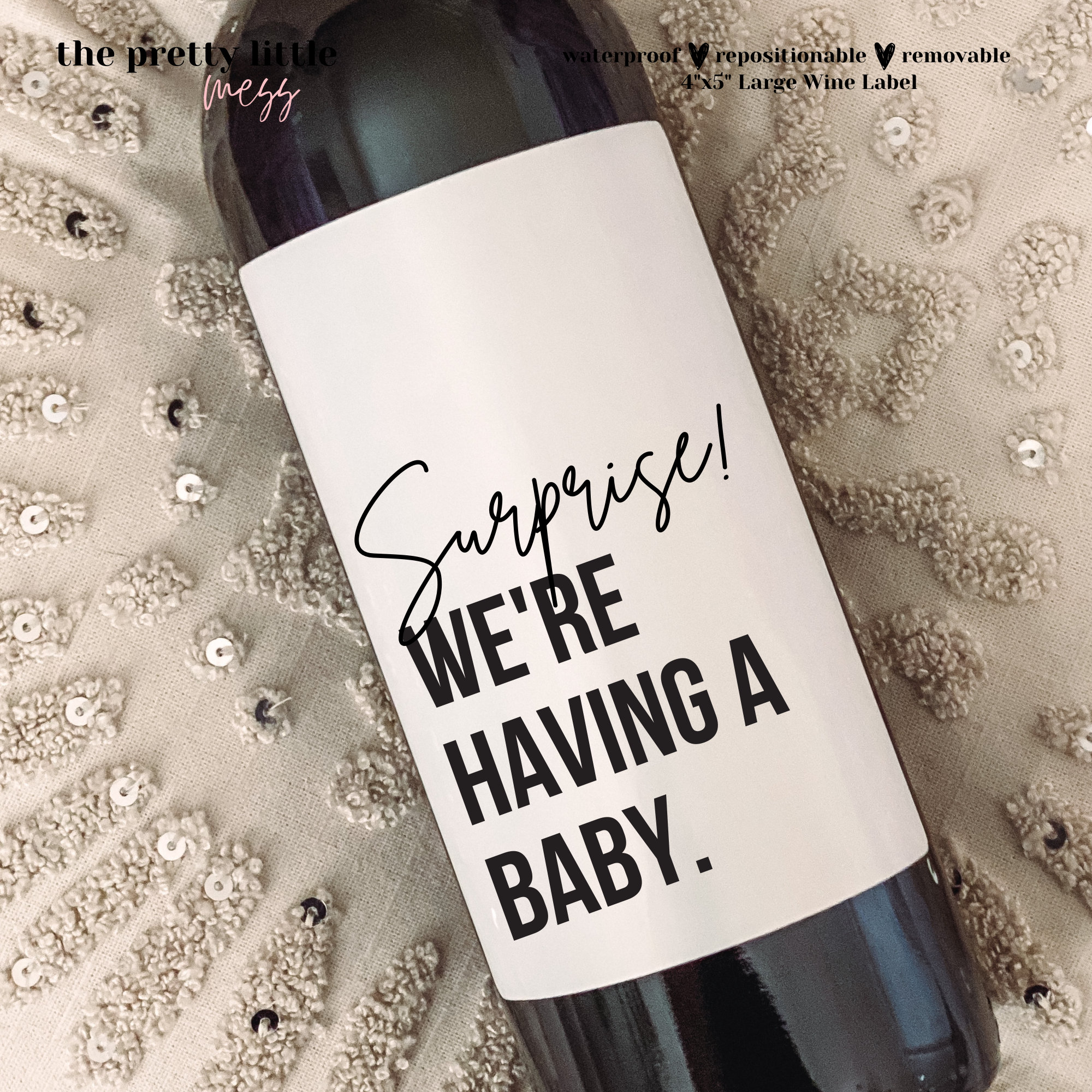 Baby Announcement Wine Labels | Personalized Pregnancy Announcement ...
