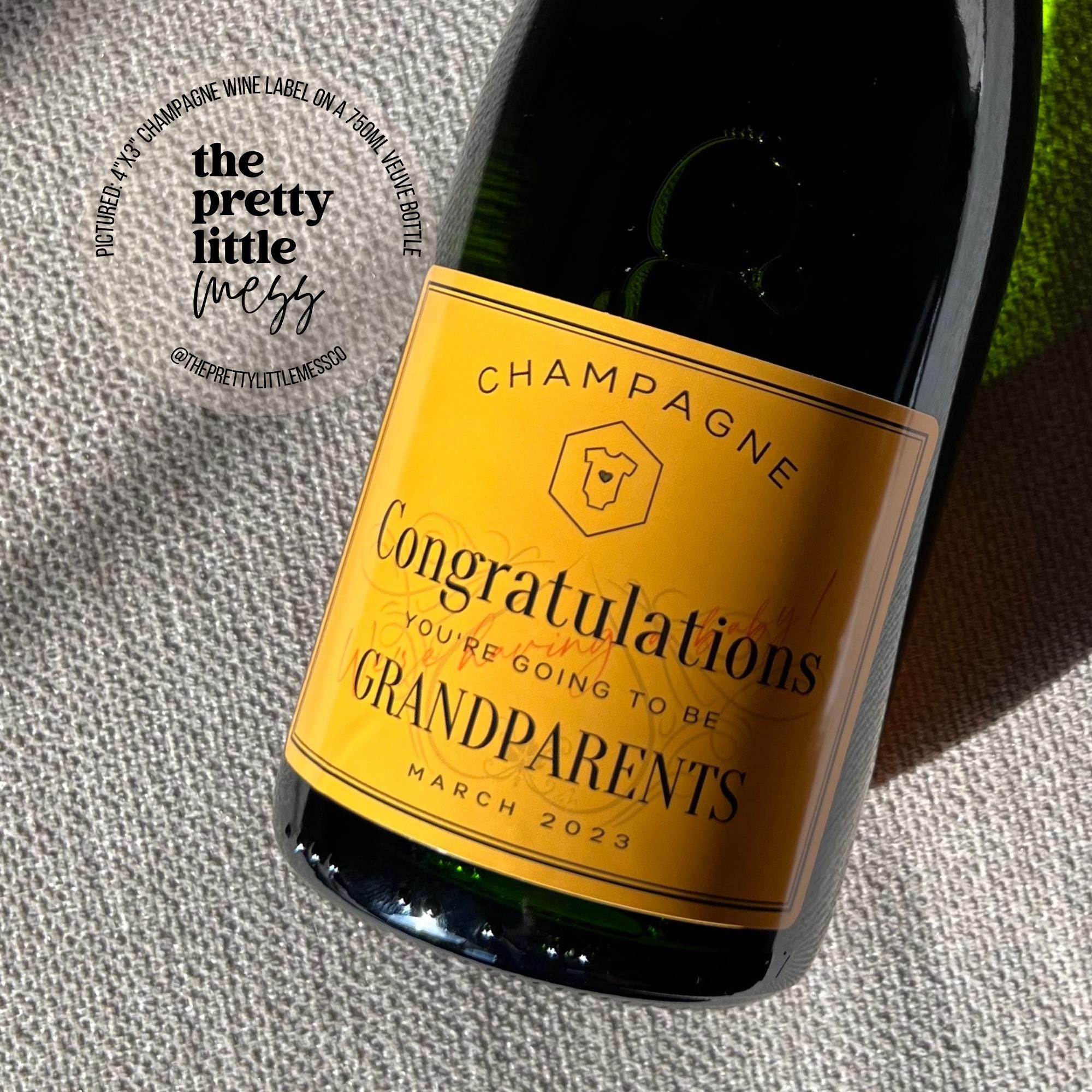 Custom Veuve Baby Announcement Wine Labels, Personalized Pregnancy ...