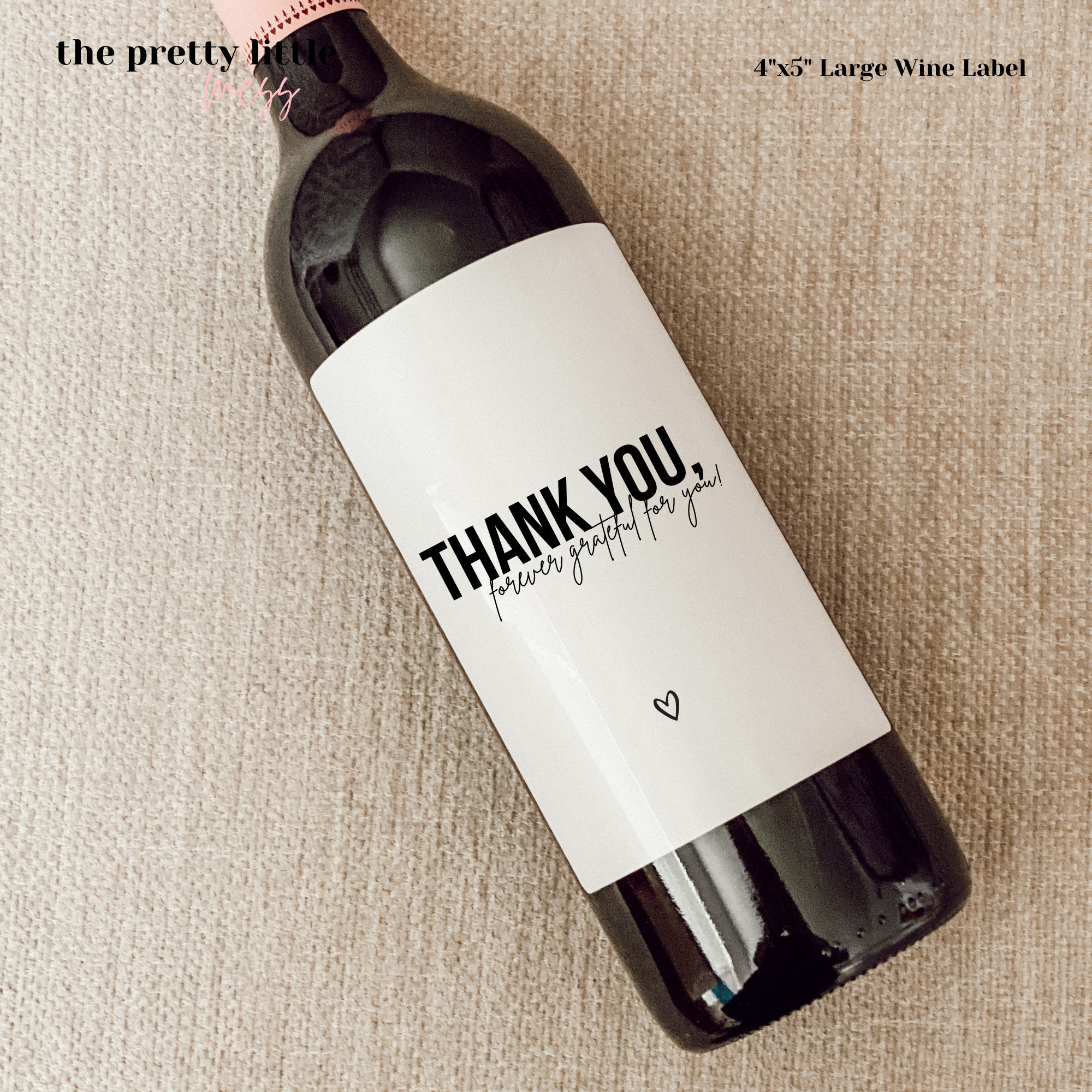 Thank You Wine Label, Thank You Card, Thank You Gift, Thank You Candle ...