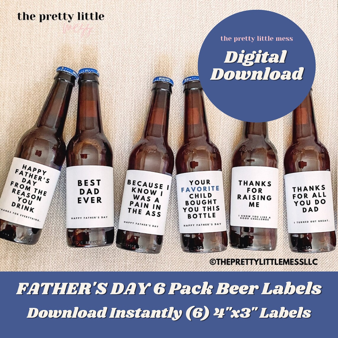 Digital Download Father's Day Gift, Father's Day Beer Label, Funny Dad ...