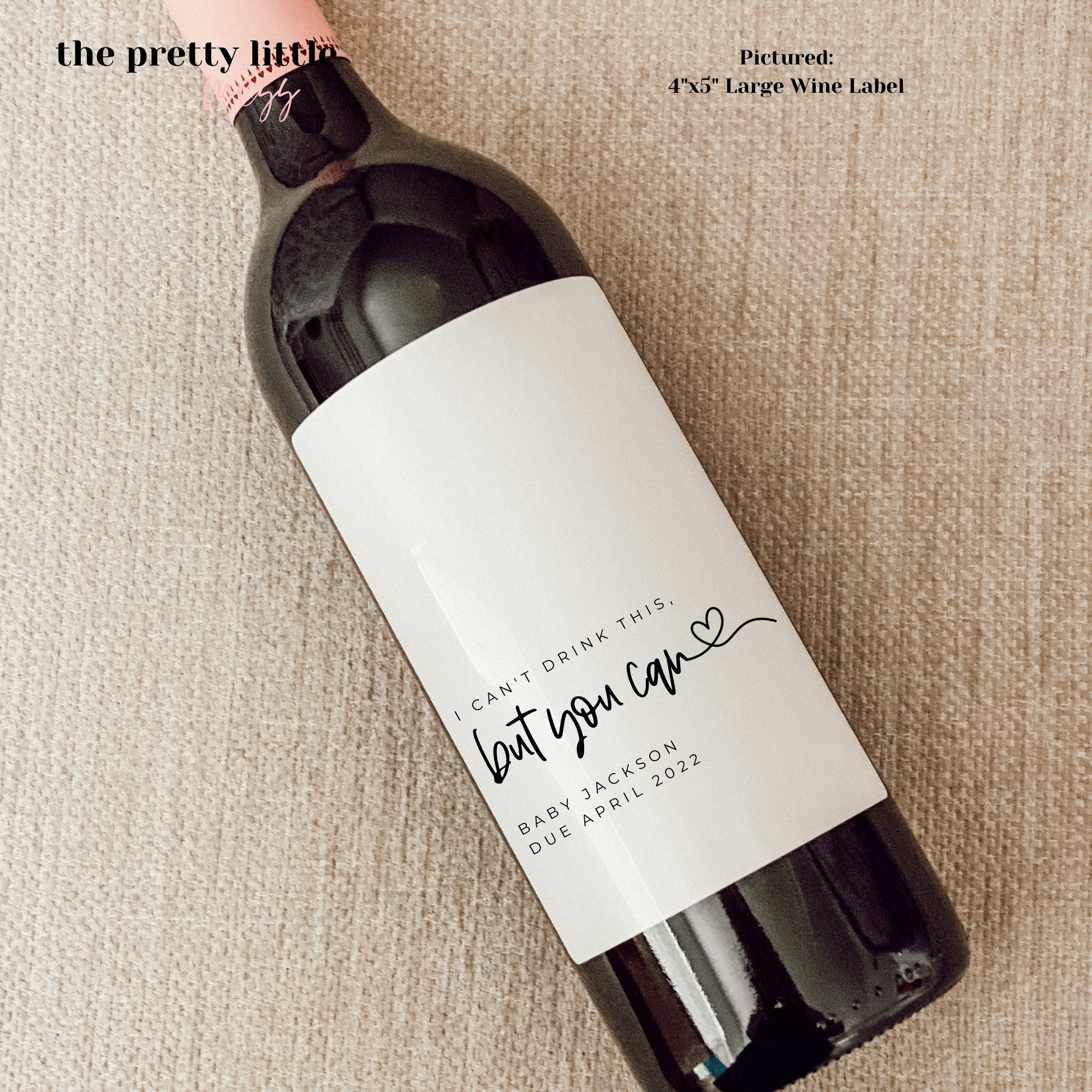 Baby Announcement Wine Labels Personalized Pregnancy - Etsy