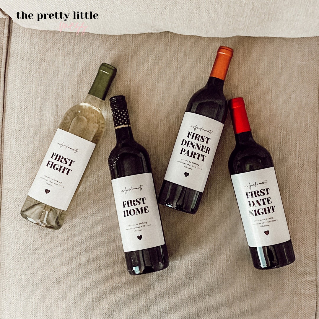 Newlywed Wine Labels, Bridal Shower Gift Basket, Wedding Gift, Wedding ...