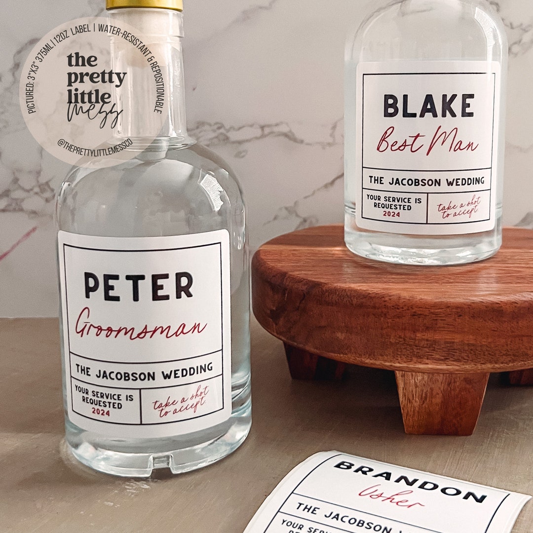 Groomsmen Proposal Label, Custom Groomsman Whiskey Label, Best Man Gift ...