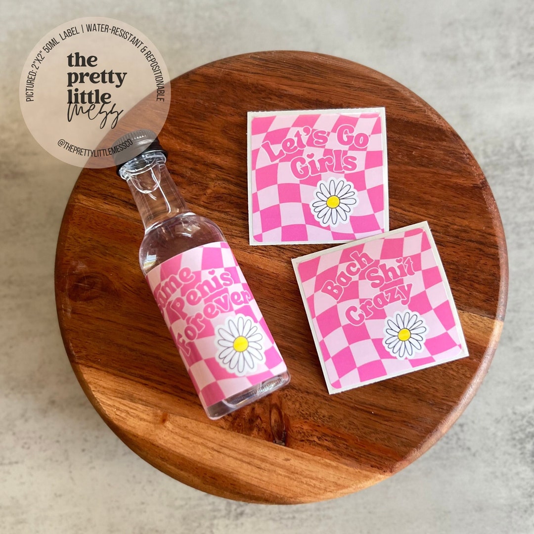Retro Custom Bachelorette Mini Liquor Labels, Custom Bachelorette ...
