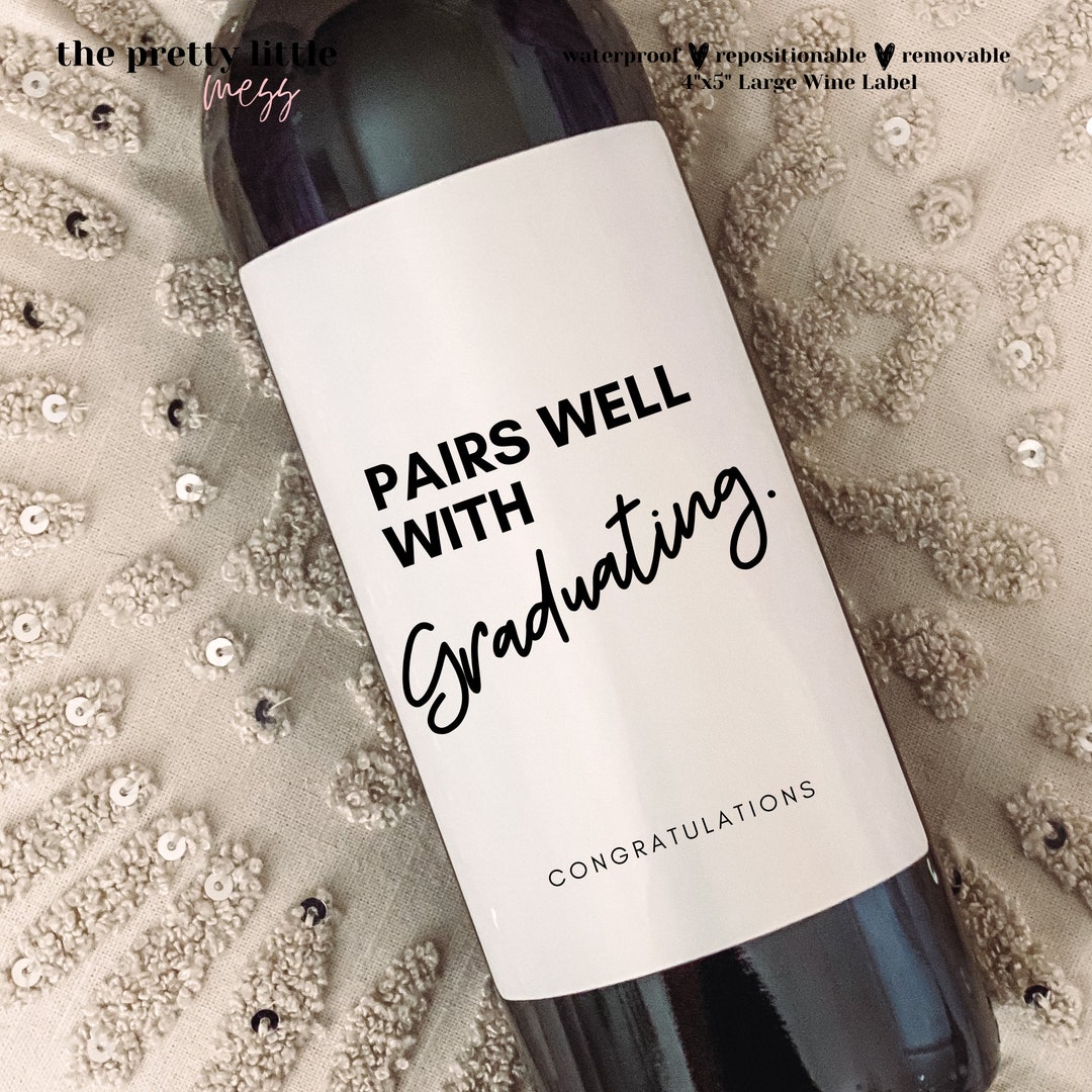 Graduation Gift, Graduation Wine Label, Funny Graduation Gift ...