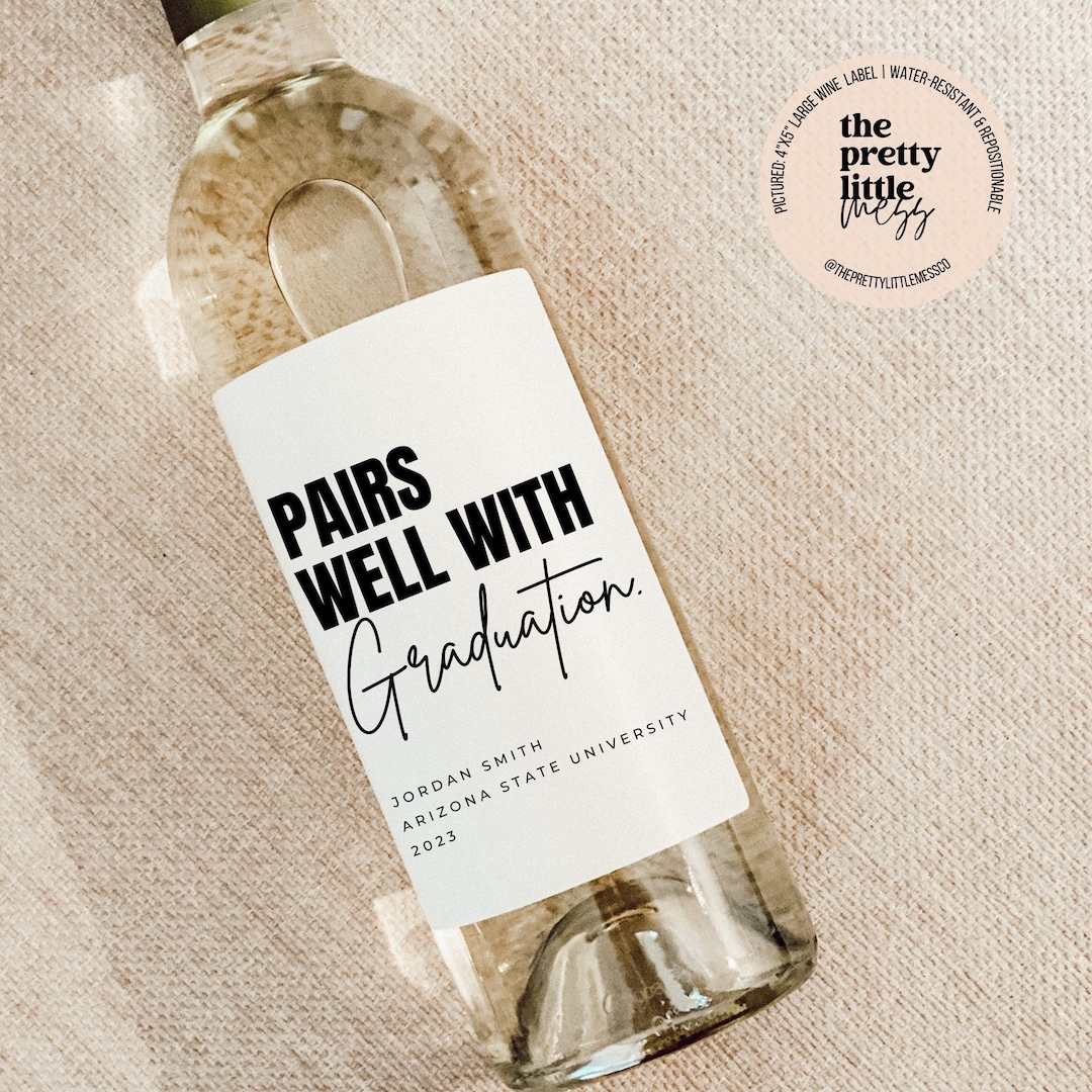 Graduation Gift, Graduation Wine Label, Funny Graduation Gift ...