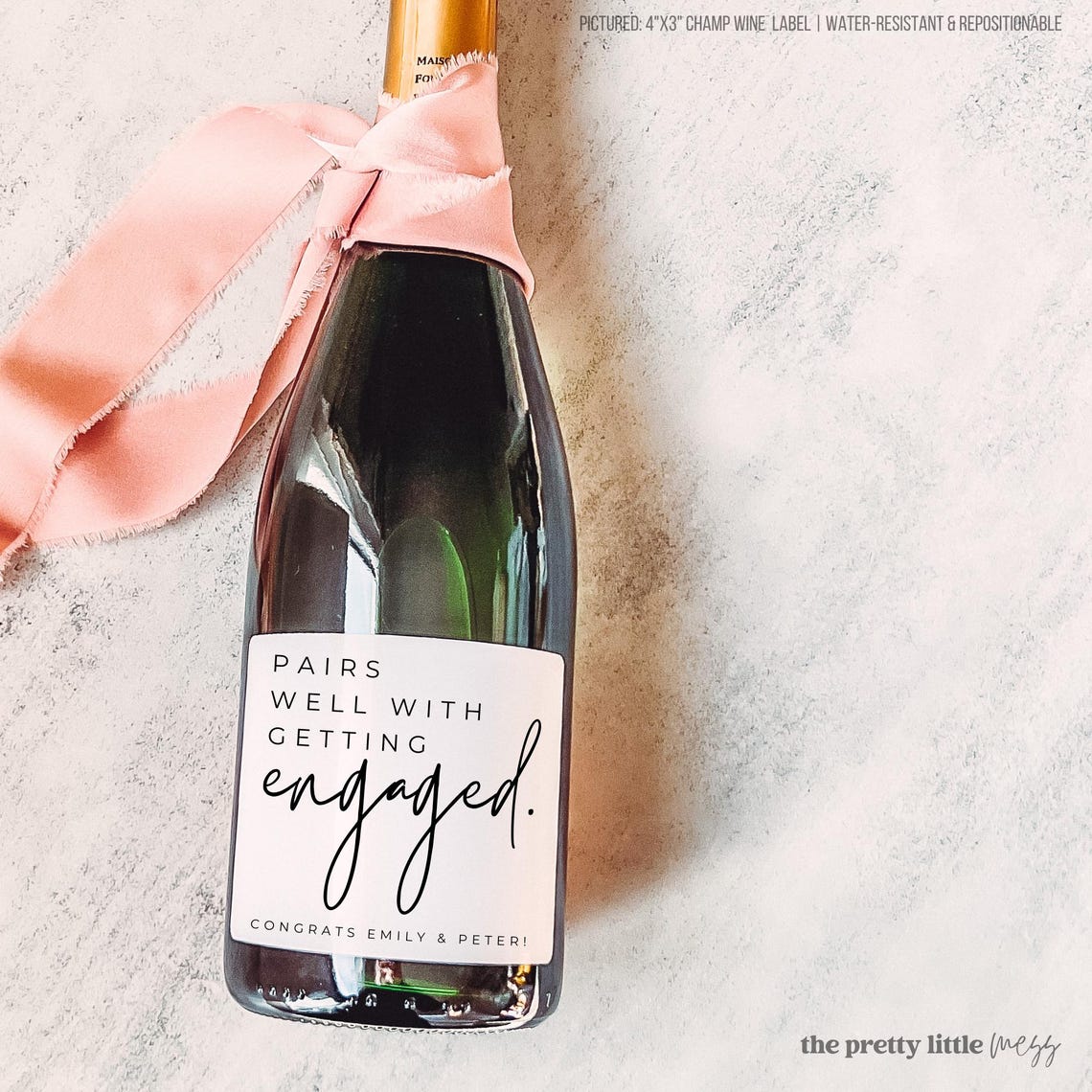 Custom Engagement Wine Label: Personalized Engagement Gift for Newly ...