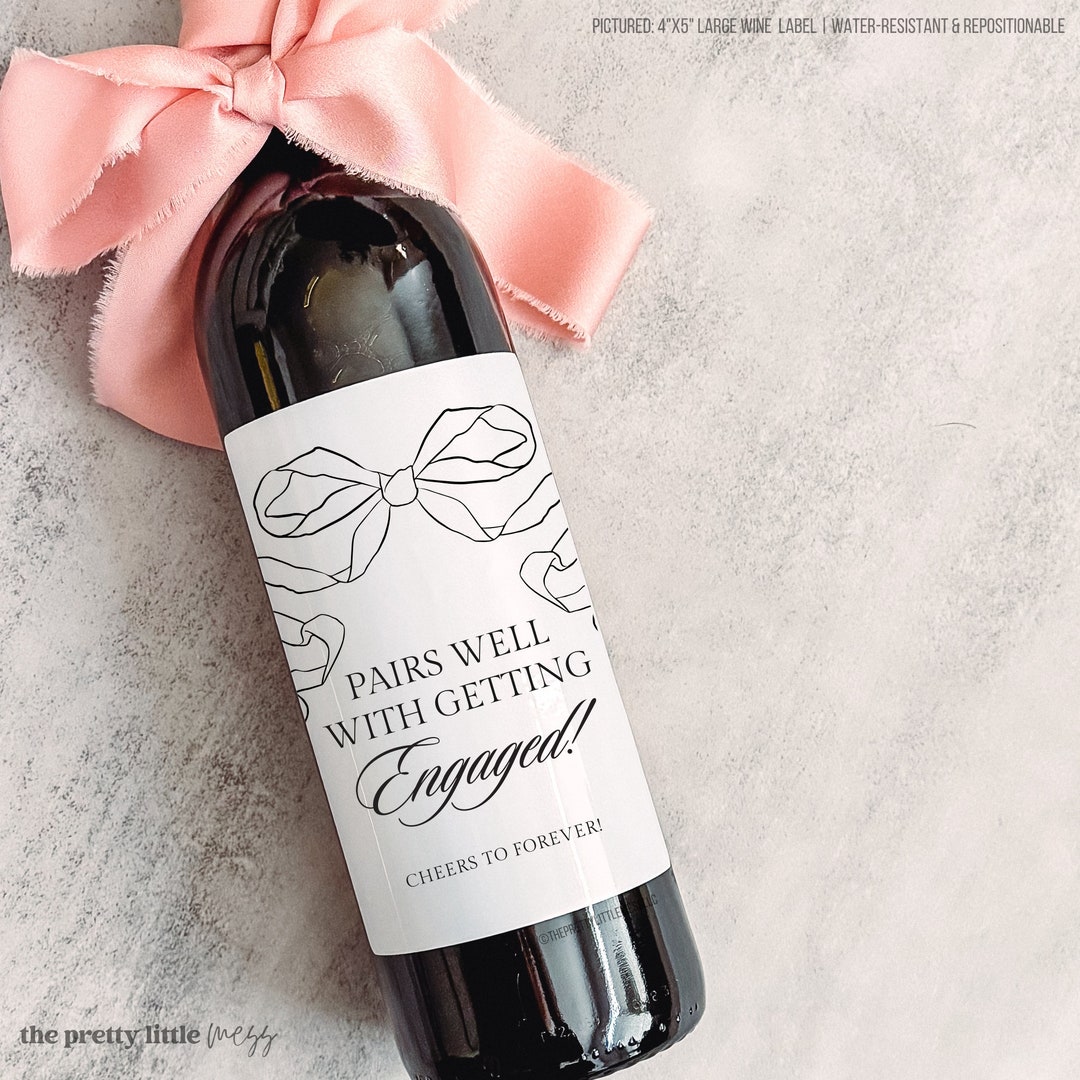 Engagement Wine Label, Modern Engagement Gift, Pairs Well With ...