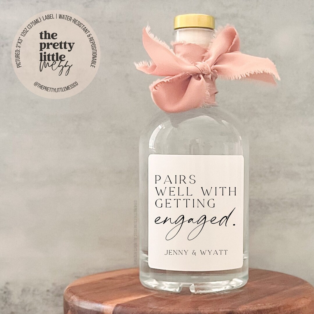 Engagement Wine Label, Engagement Gift, Pairs Well With Engagements ...