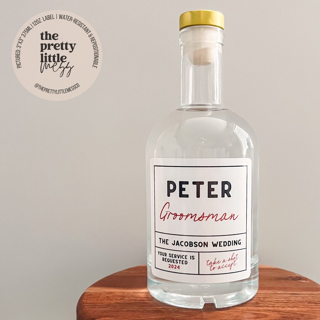 Groomsmen Proposal Label, Custom Groomsman Whiskey Label, Best Man Gift ...