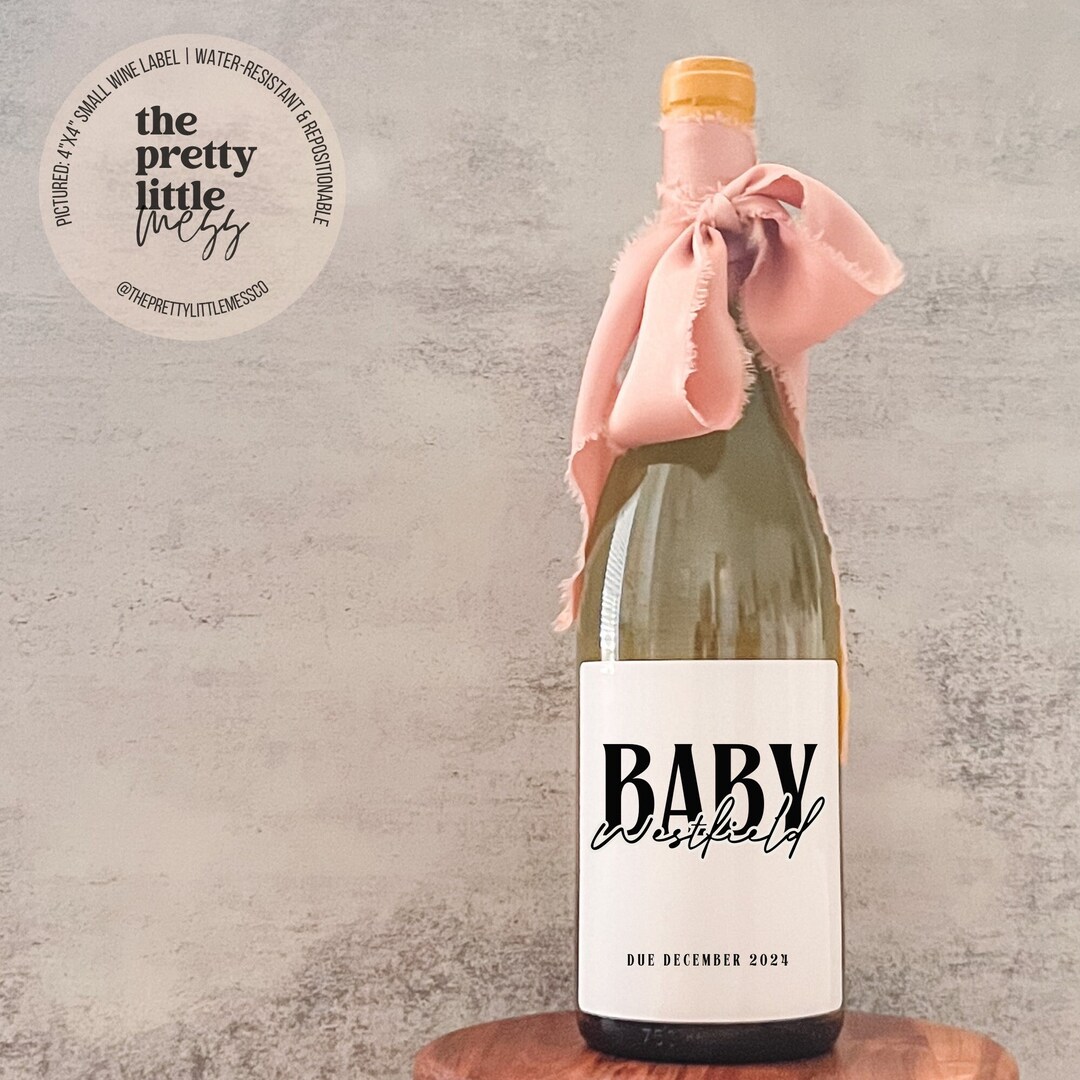 Baby Announcement Wine Labels | Personalized Pregnancy Announcement ...
