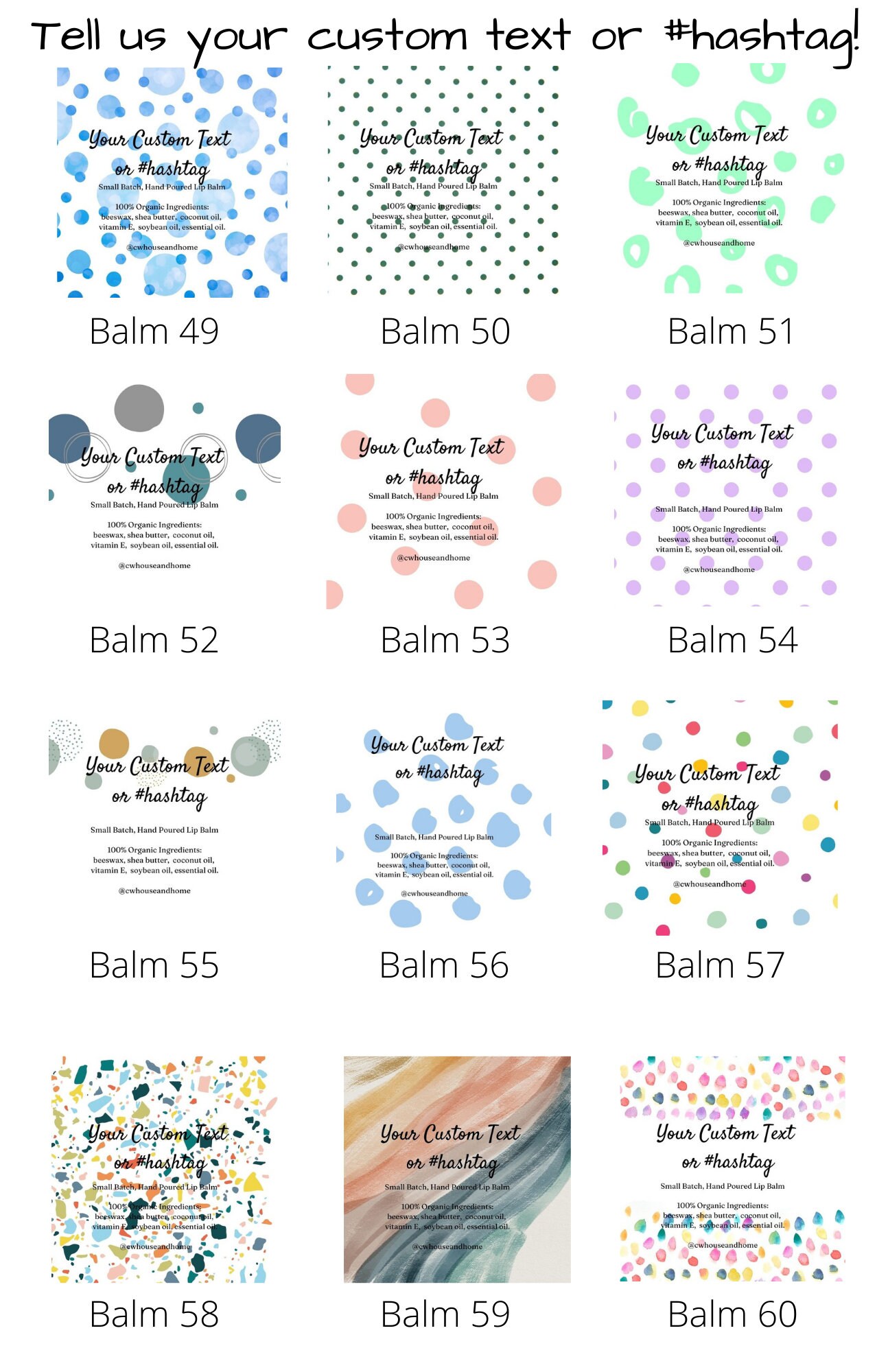 Custom Lip Balm Personalized Lip Balm Organic Lip Balm | Etsy