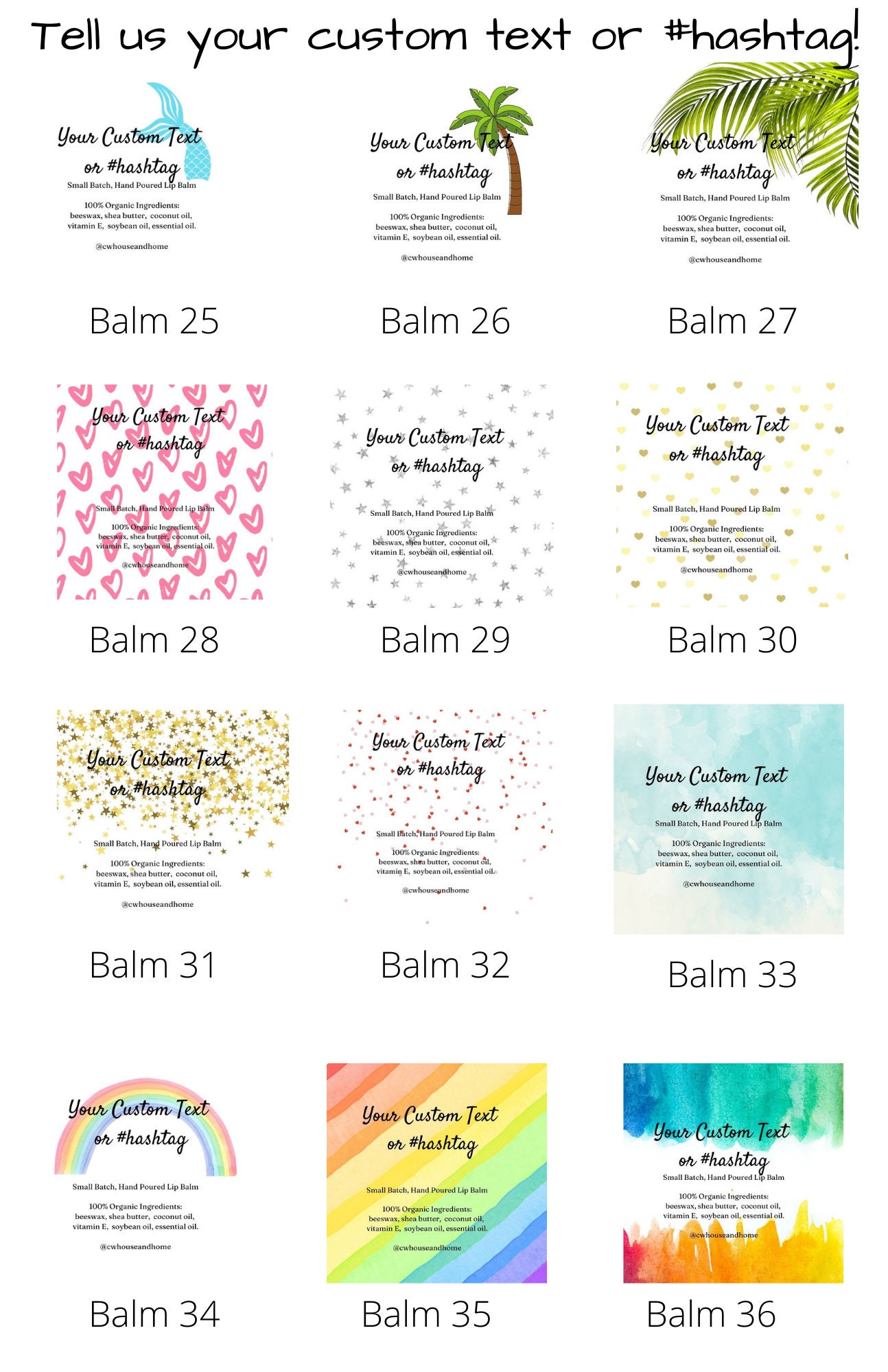 Custom Lip Balm Personalized Lip Balm Organic Lip Balm | Etsy