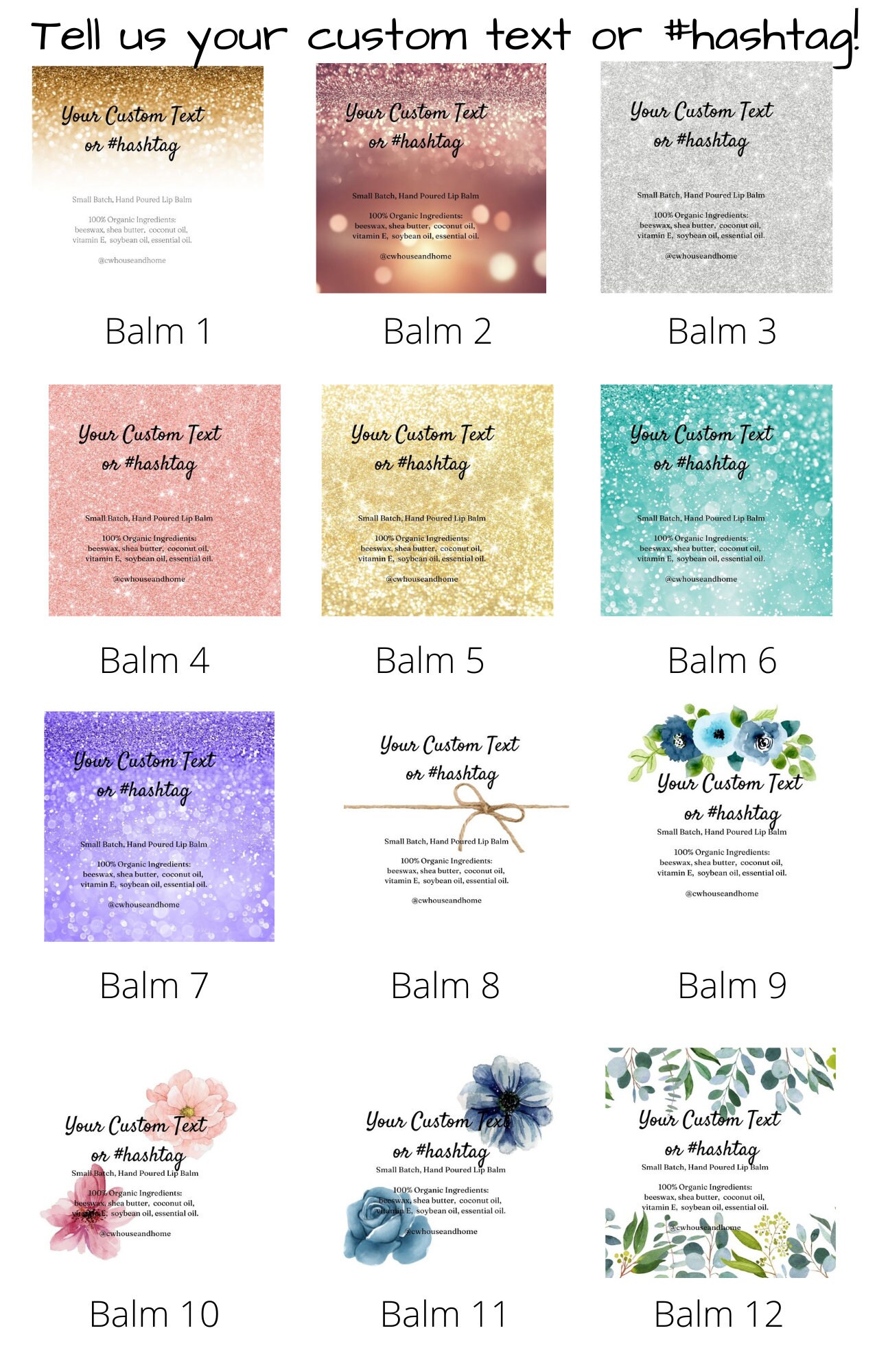 Custom Lip Balm Personalized Lip Balm Organic Lip Balm | Etsy