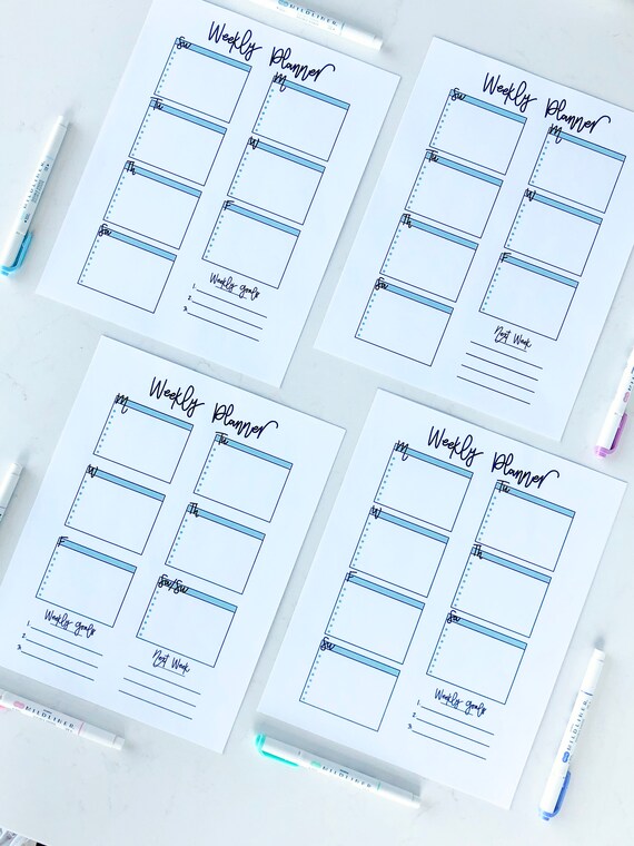 Vertical Weekly Layout With Weekly Planner by Day Next Week | Etsy