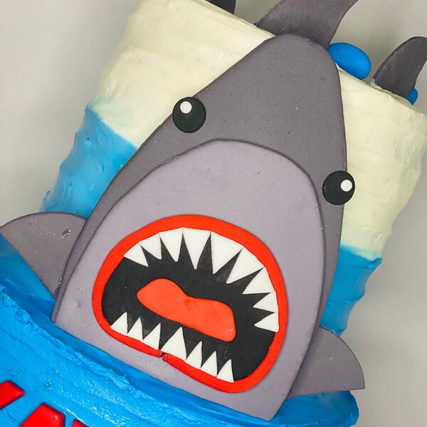 Shark Fondant Cake Topper - Etsy