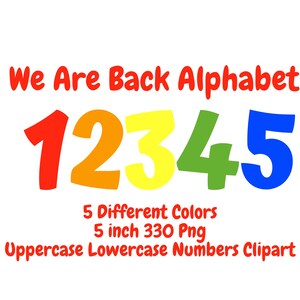 We Are Back ABC Alphabet Clipart Commercial Use, Retro Font Numbers ...