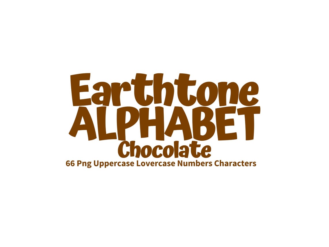 Chocolate Alphabet Commercial Use Print on Demand Pod, Earthtones ...