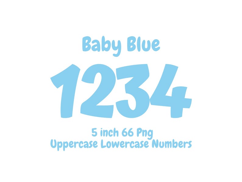 Baby Blue Alphabet Clipart for Commercial Use, Blue Color Numbers ...